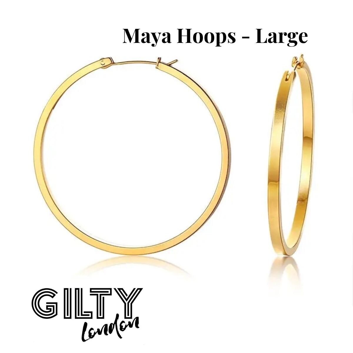 Maya Hoop Earrings 18k Gold Hoop Earrings Tarnish Resistant Water ...