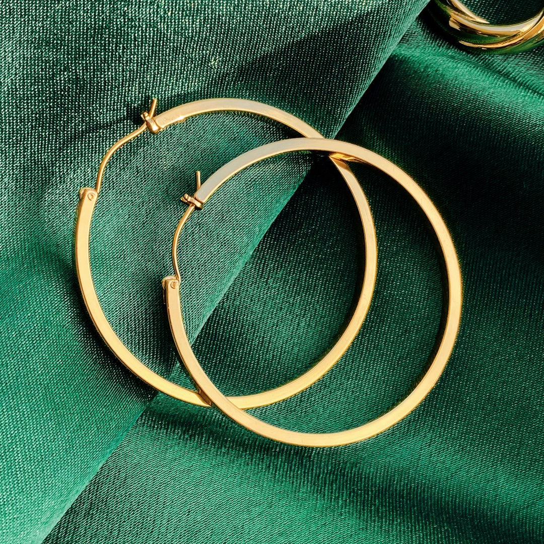 Maya Hoop Earrings - 18k Gold Hoop Earrings Tarnish Resistant Water ...