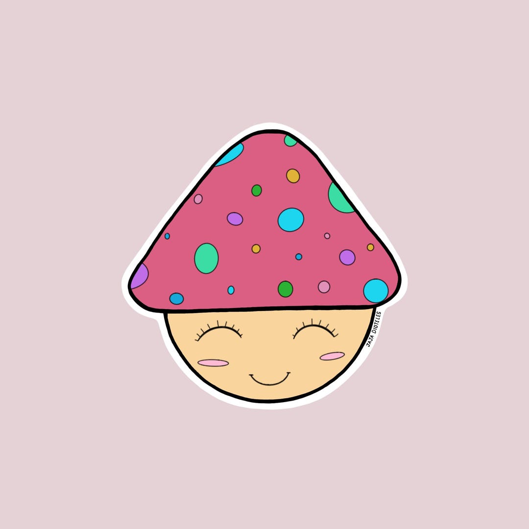 Blushing Mushroom Sticker - Etsy