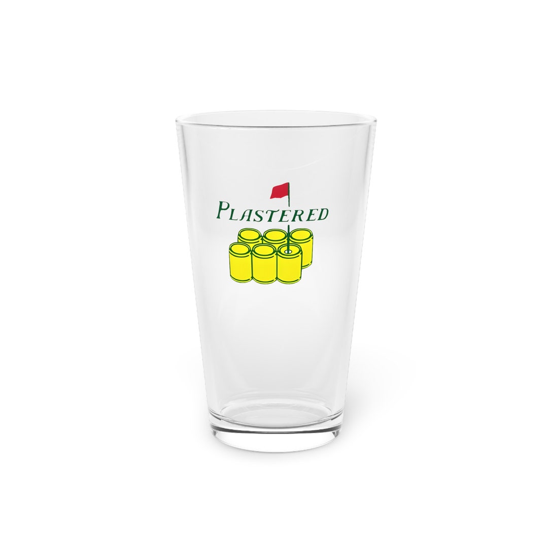 Masters "plastered" Golf Beer Glass - Greenside Gear Pint Glass ...