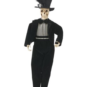 Skeleton Man in Velvet Suit With Top Hat and Rhinestones, Halloween ...