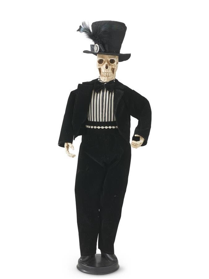 Skeleton Man in Velvet Suit With Top Hat and Rhinestones, Halloween ...