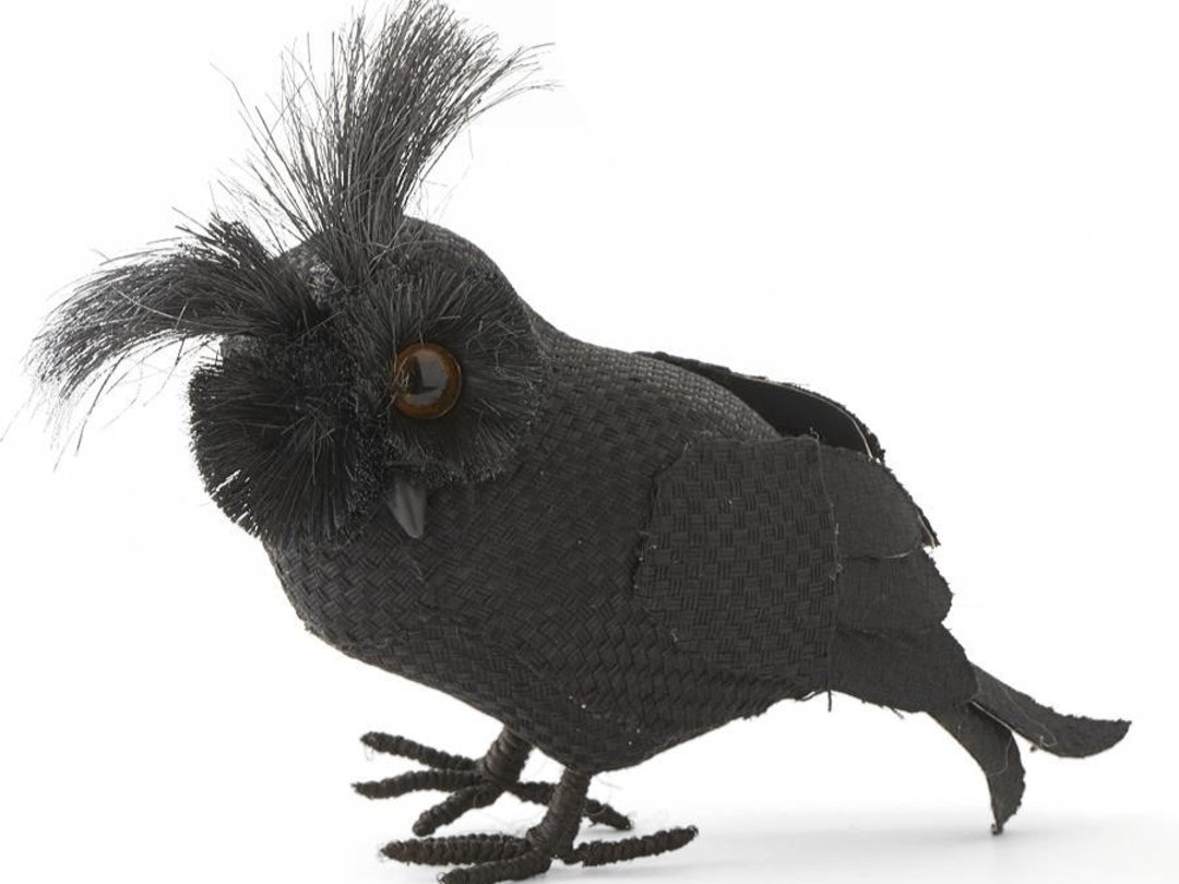 Black Sisal Standing Owl | Owl Decor | Halloween Owl | Black Owl | Owl ...