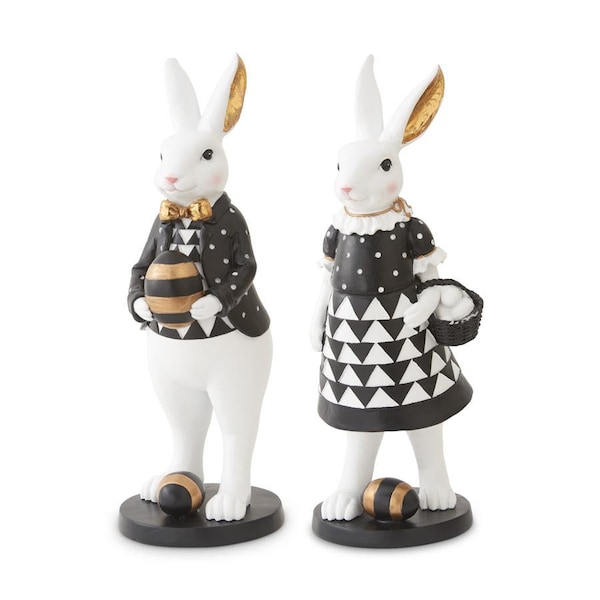 Black and White Bunny Statues - Etsy