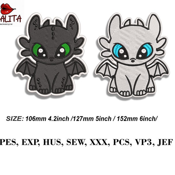 Toothless Embroidery - Etsy