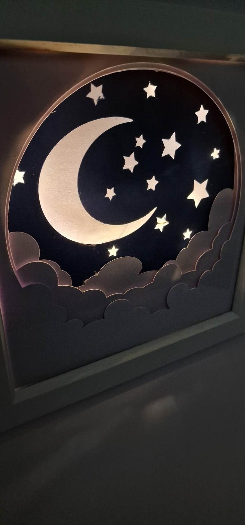 Cloud Sky Light Box, Shadow Box, 3D, Night Time, Cricut, Silhouette ...