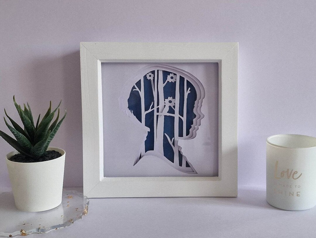 Boy Silhouette 3D Light Box, Shadow Box, Cricut, Silhouette, Paper Art ...
