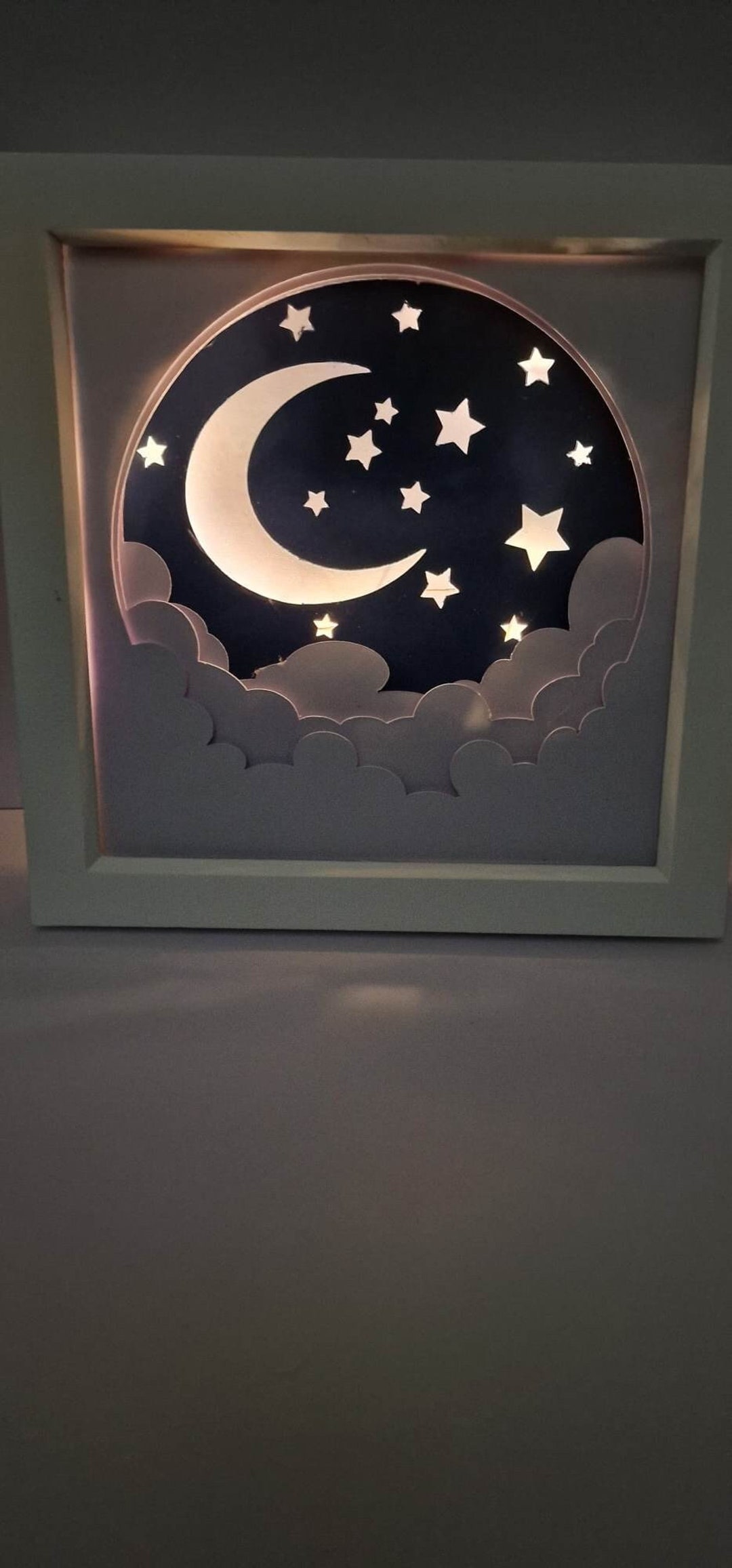 Cloud Sky Light Box, Shadow Box, 3D, Night Time, Cricut, Silhouette ...