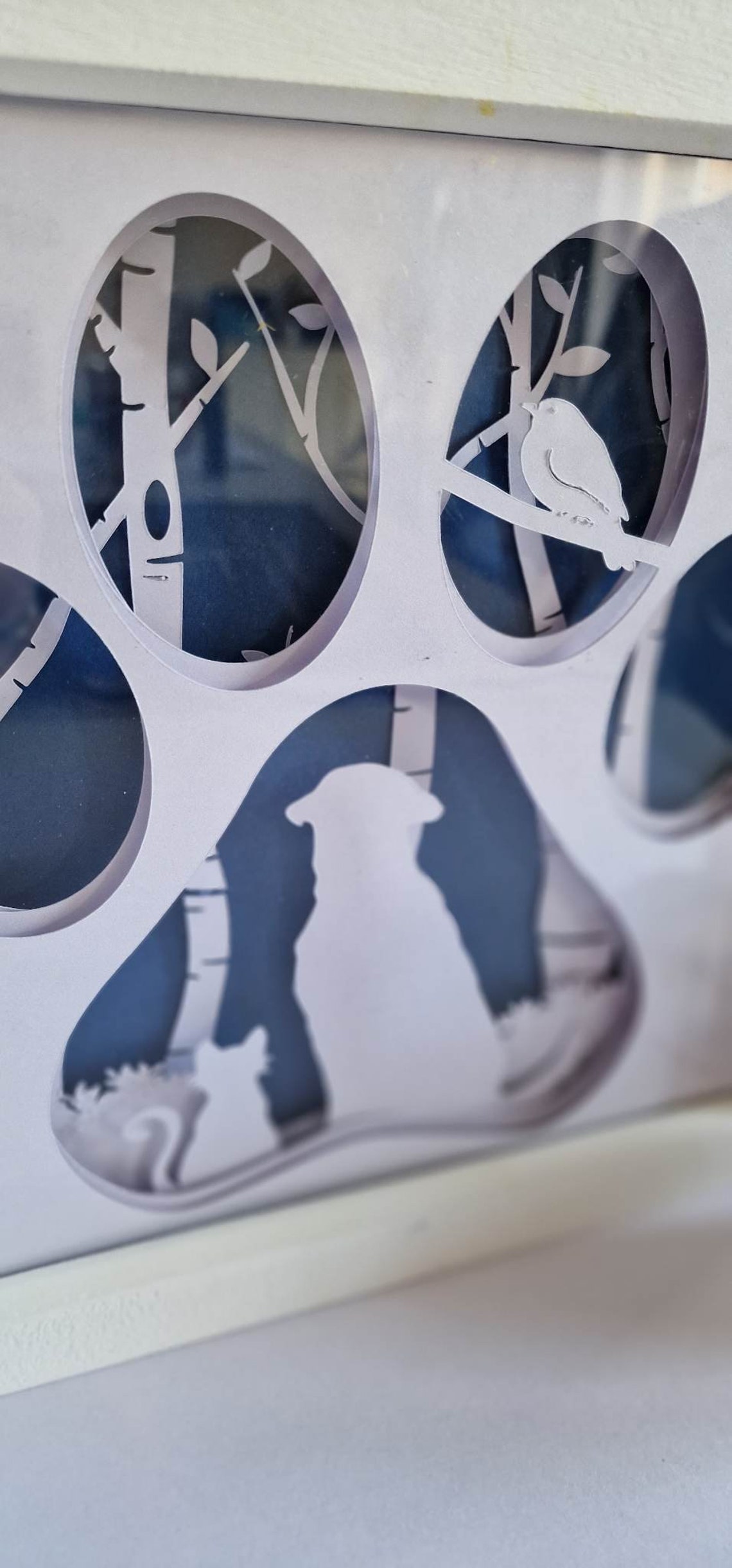Paw Print With Dog & Cat, SVG, Light Box, Shadow Box, 3D Paper Art ...