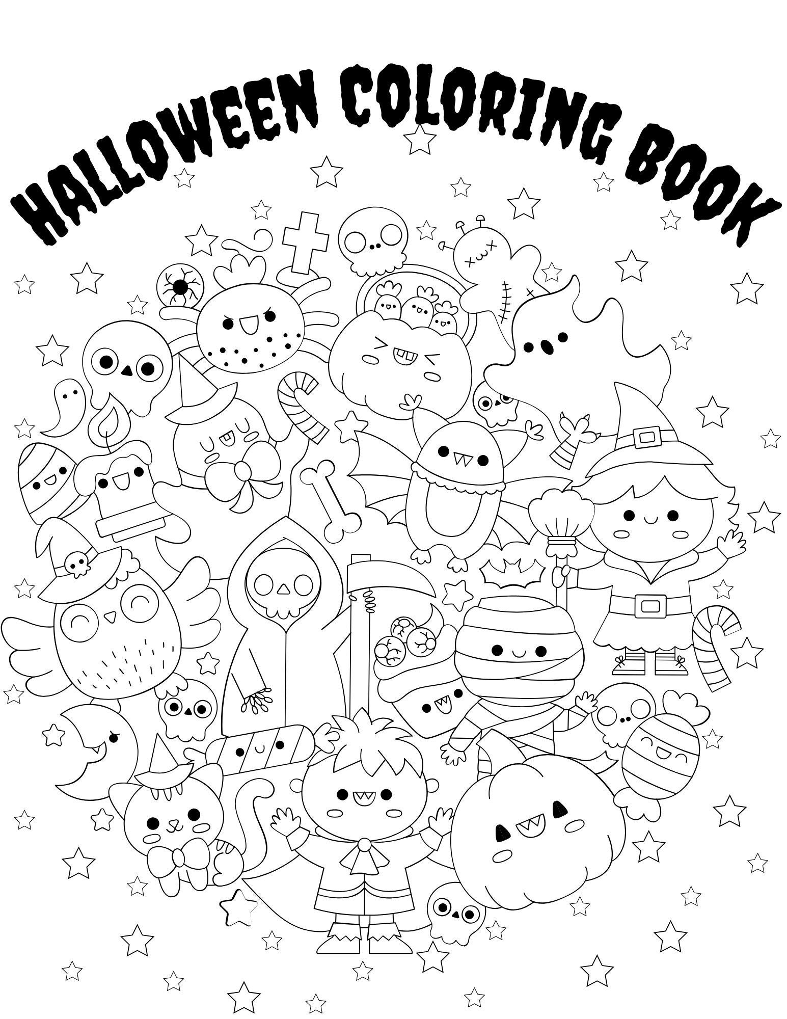 Halloween Coloring Book - Etsy