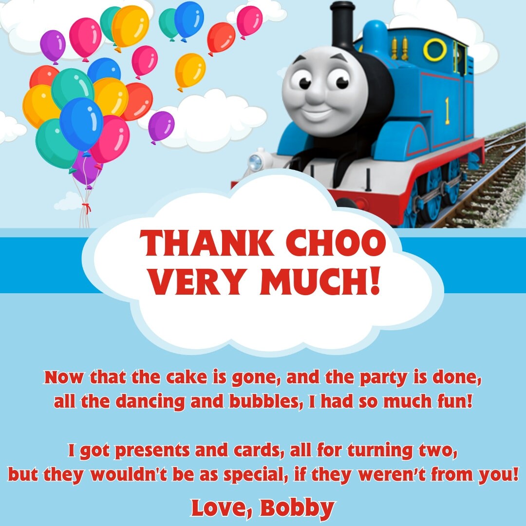 Thomas the Tank Engine Digital 'thank You' Card - Etsy Australia