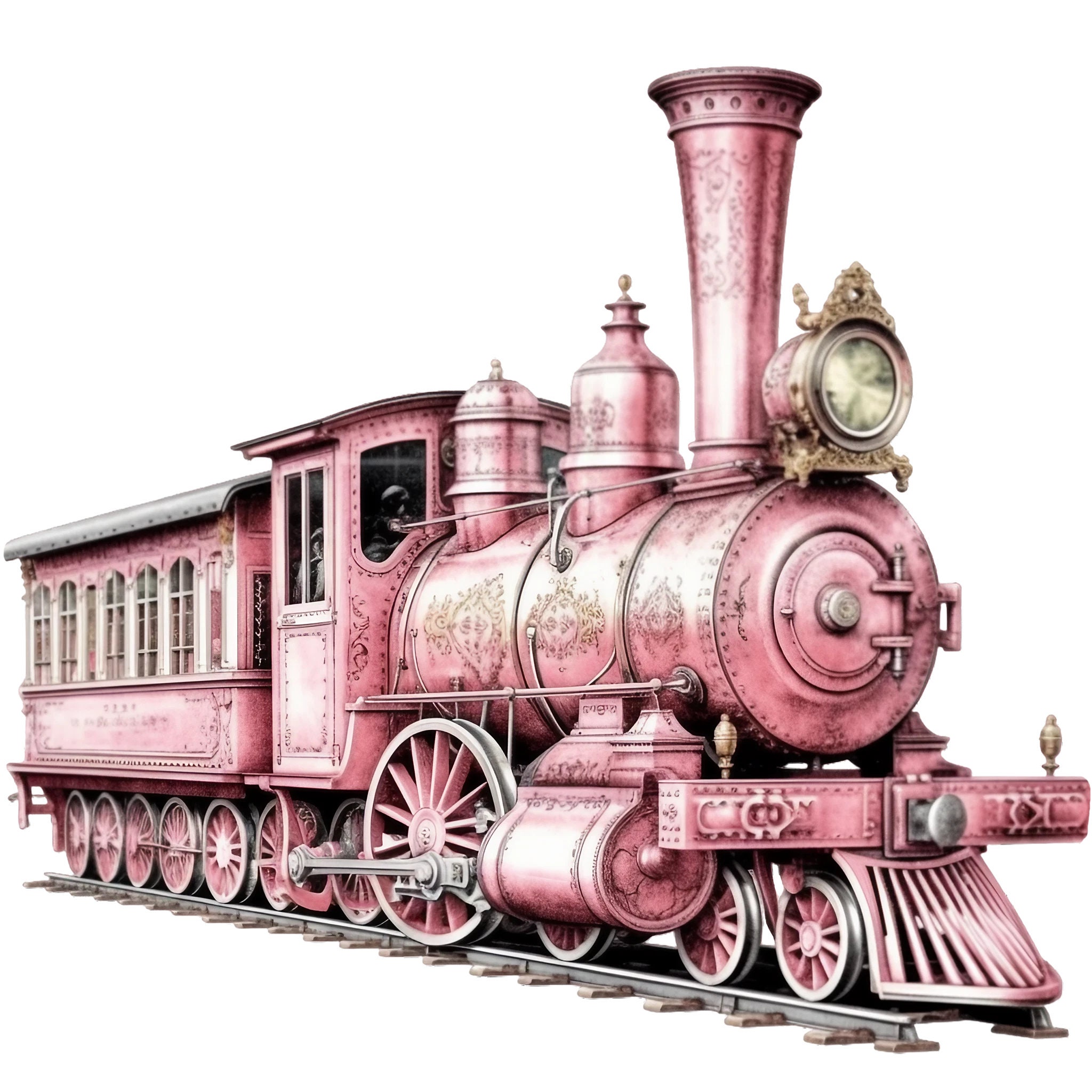 Chirstmas Clipart Bundle With Fantasy Pink Train Png Files Printable ...