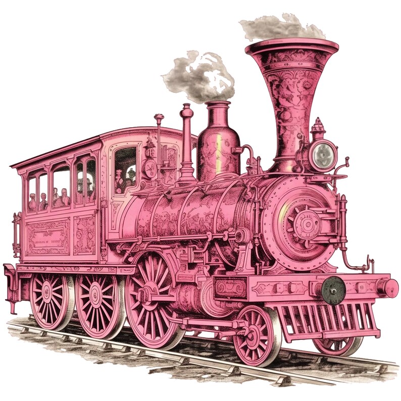 Chirstmas Clipart Bundle With Fantasy Pink Train Png Files Printable ...