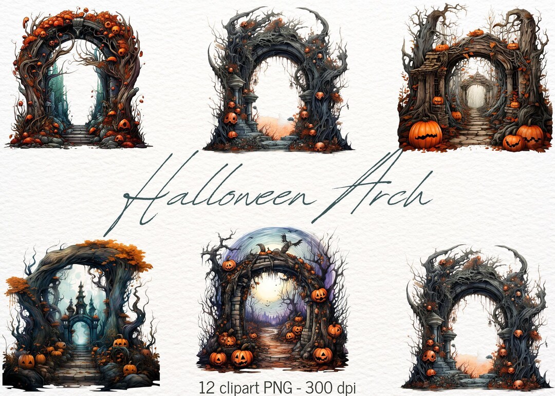 Halloween Clipart Bundle 12 Transparent PNG Fantasy Halloween - Etsy