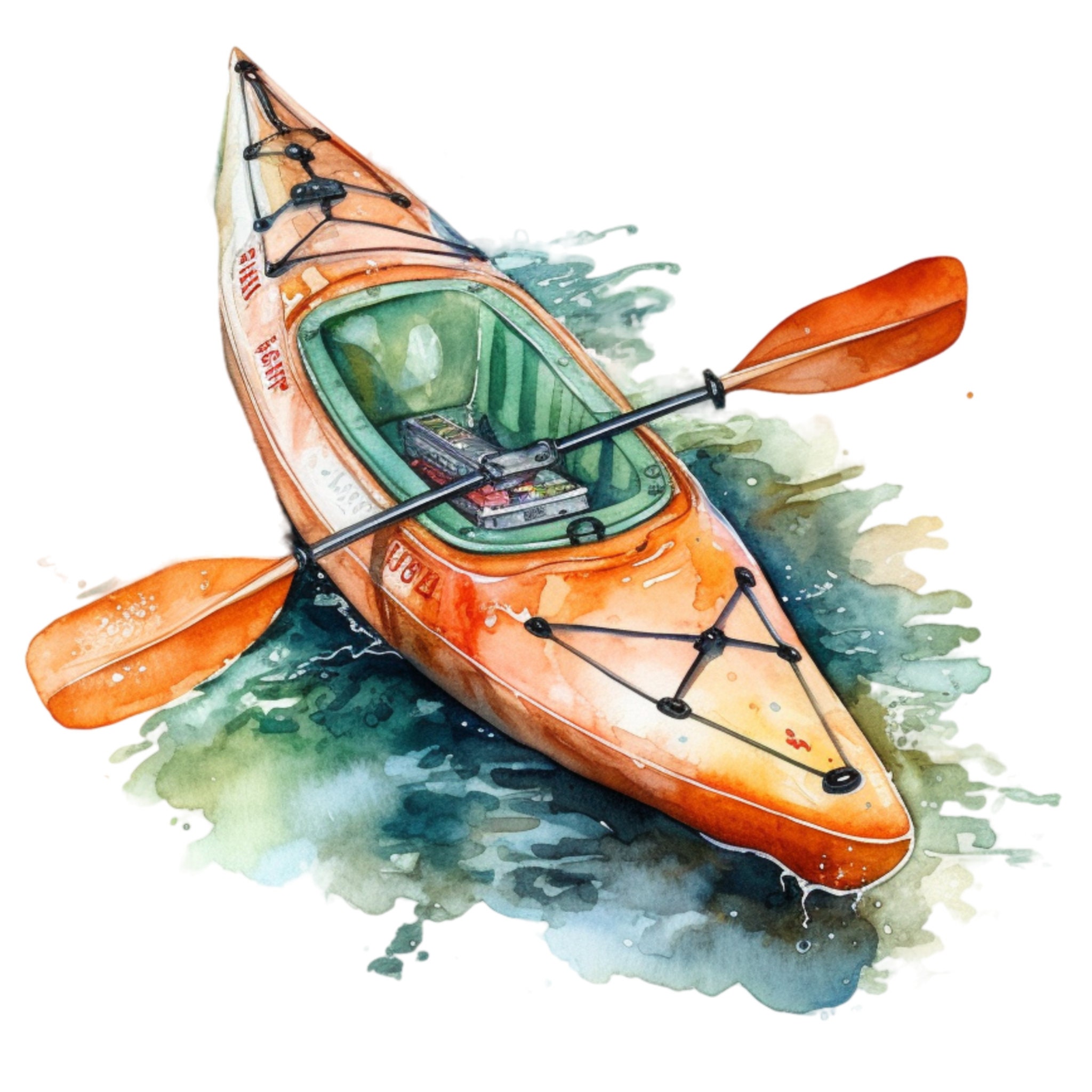 Watercolor Adventure Clip Art Bundle Kayaking Travel Illustration 14 ...