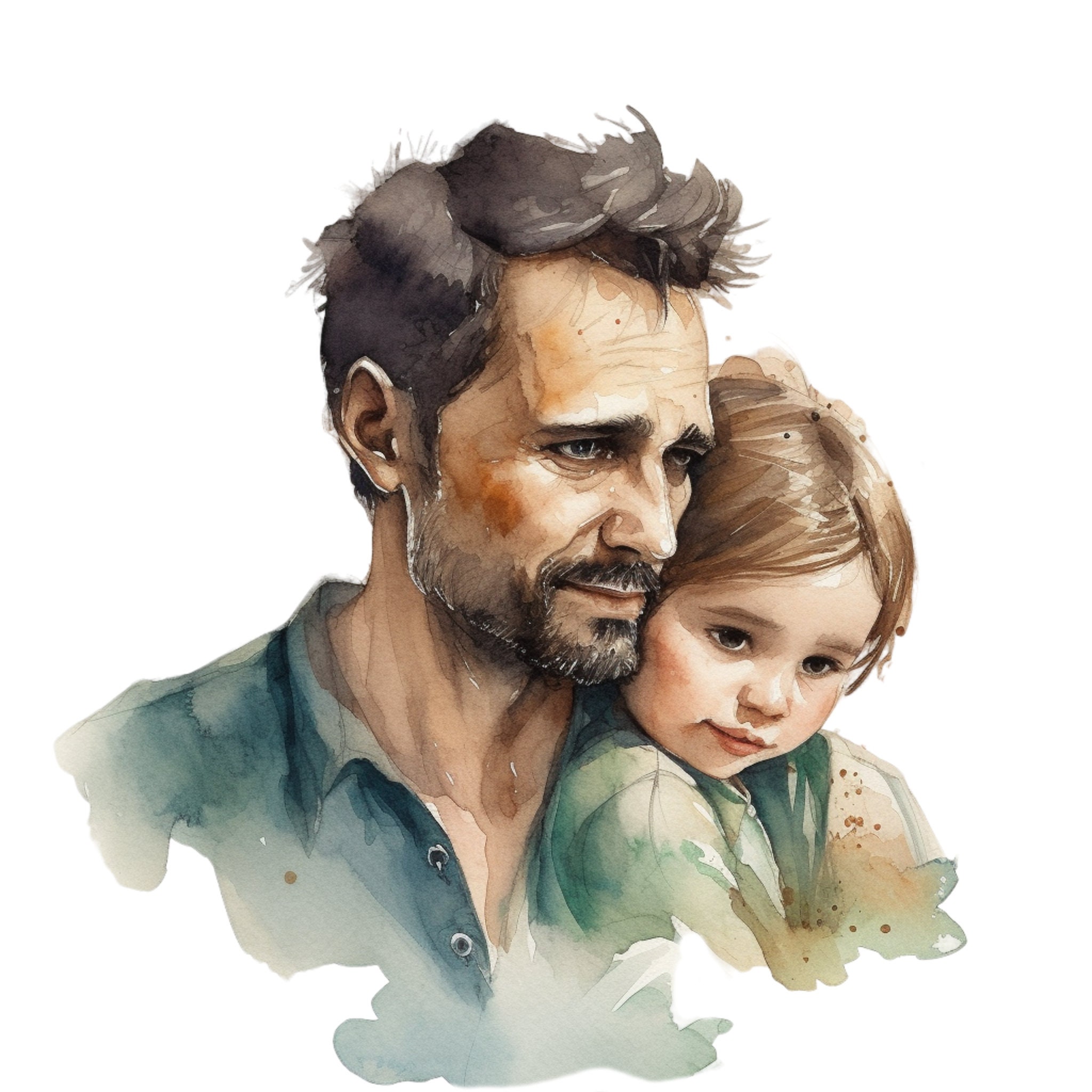 Fathers Day Clipart Bundle Watercolor Dad Baby Fatherhood 20 - Etsy