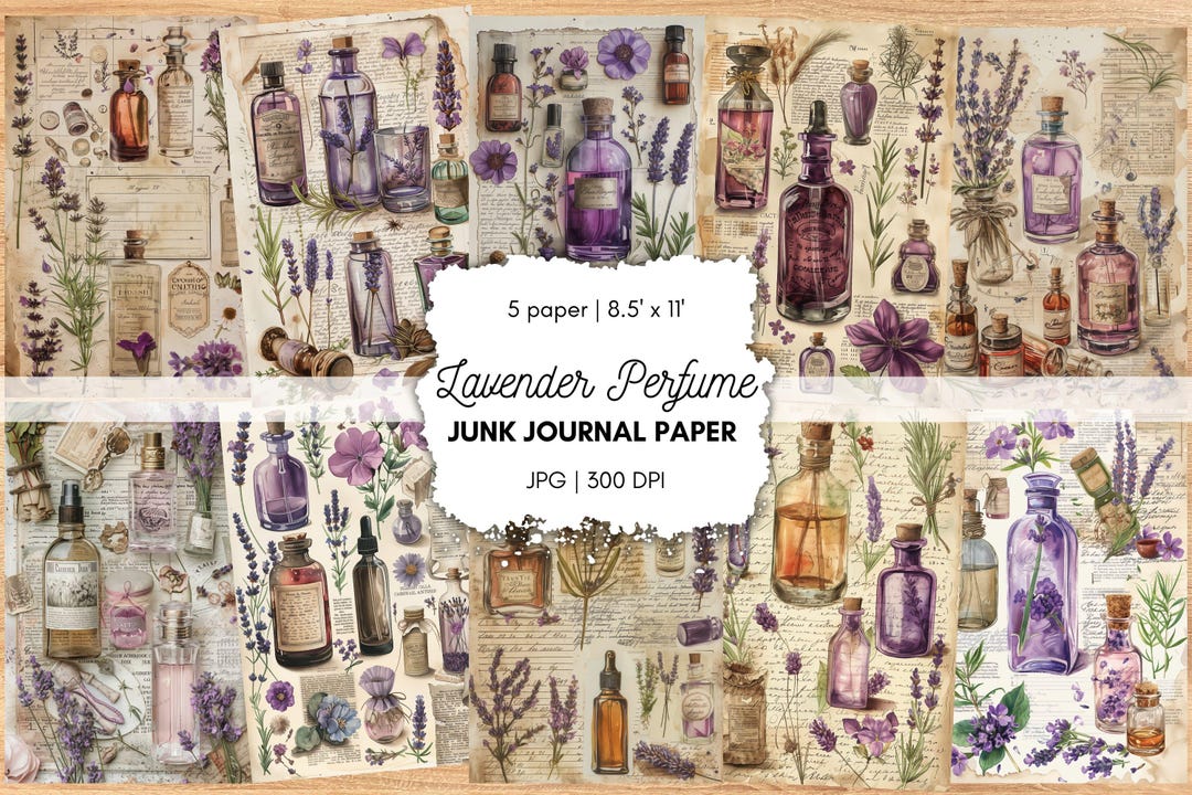 Perfume Junk Journal Printable Pages Lavender Junk Journal Kit Perfume ...