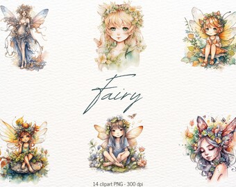 Flower Fairy Clipart Watercolor Clipart Bundle Floral Dreamy - Etsy