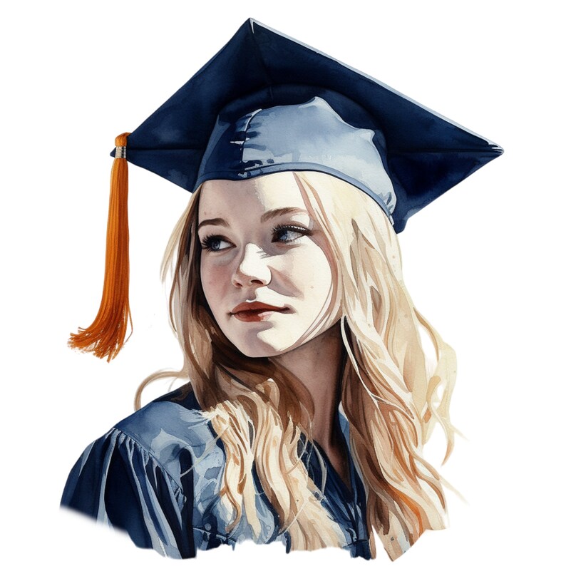 Graduation Clip Art Bundle Watercolor Graduating Girl Boy in - Etsy