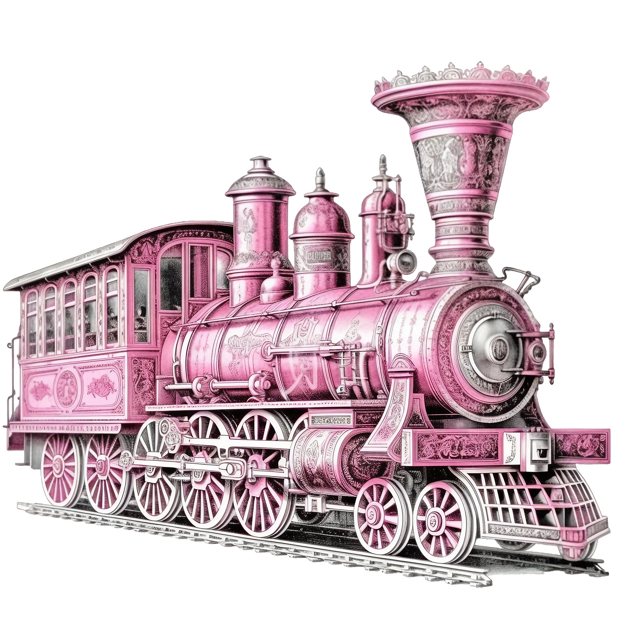 Chirstmas Clipart Bundle With Fantasy Pink Train Png Files Printable ...