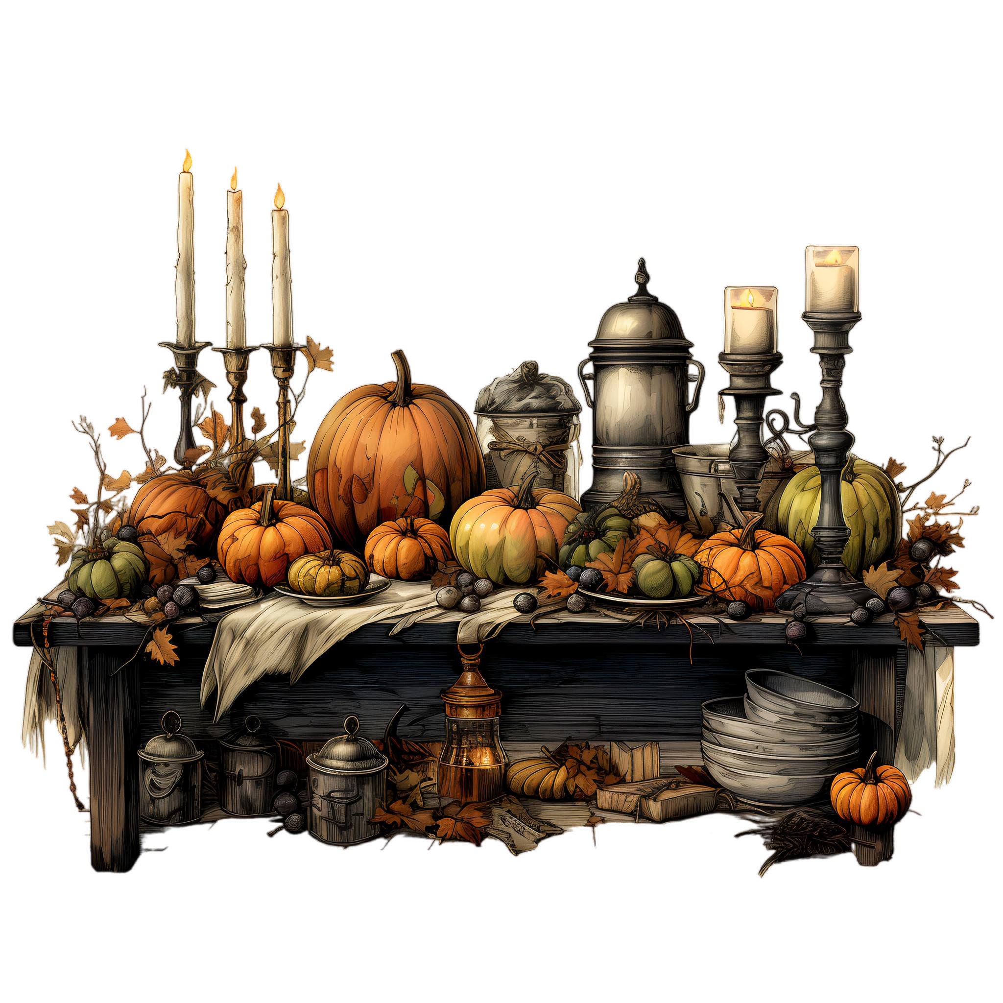 Halloween Clipart Bundle Fantasy Halloween Pumpkins Skulls 12 ...