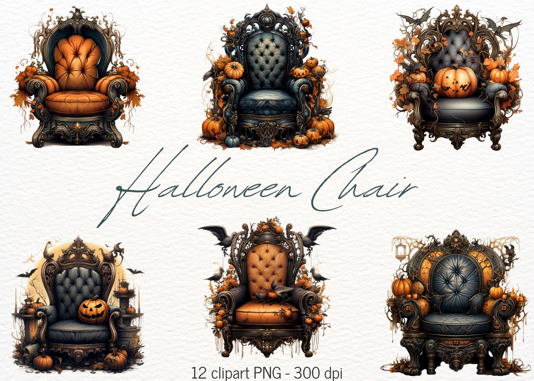 Halloween Clipart Bundle With Chair 12 Transparent PNG Halloween ...