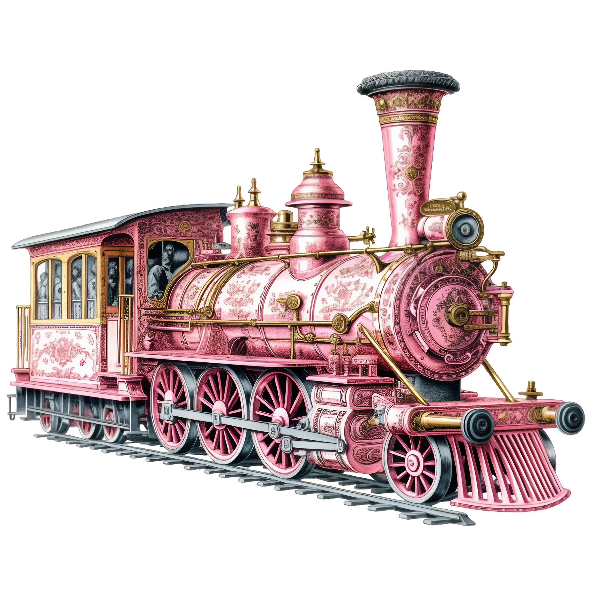 Chirstmas Clipart Bundle With Fantasy Pink Train Png Files Printable ...