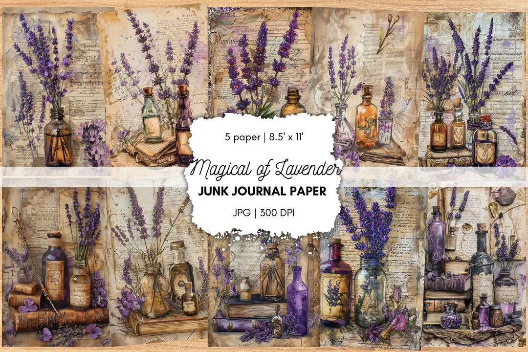 Lavender Junk Journal Kit, Lavender Perfumes Junk Journal Printable ...