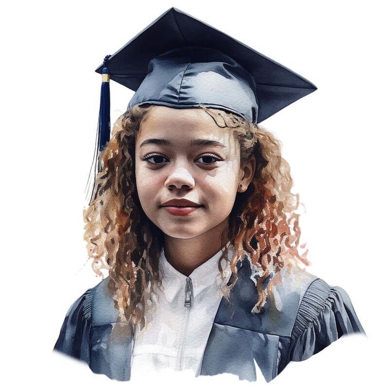 Graduation Clip Art Bundle Watercolor Graduating Girl Boy in - Etsy