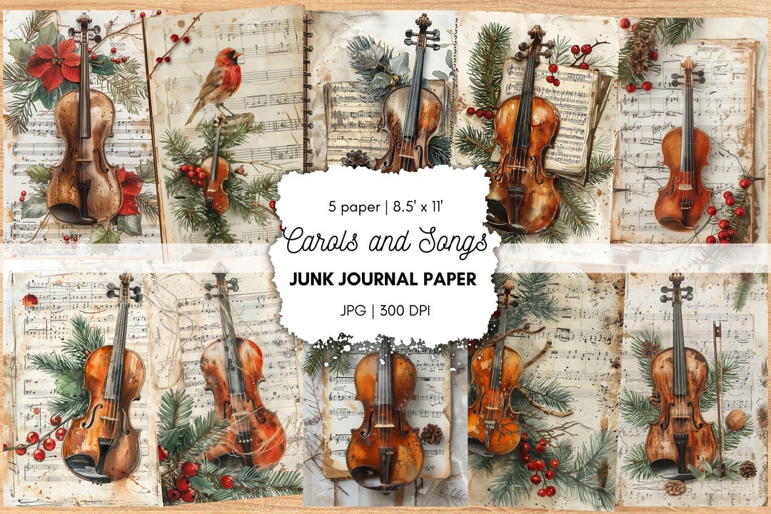 Vintage Violin Junk Journal Printable Pages, Junk Journal Kit ...