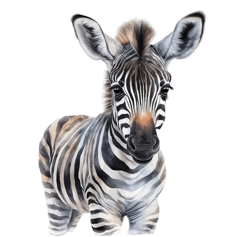 Baby Zebra Clipart Pack Watercolor Nursery Illustration Bundle 12 ...