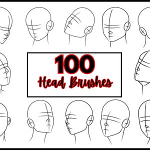 100 Head Guide Stamps for Procreate - Head Brush and Portrait Guides ...