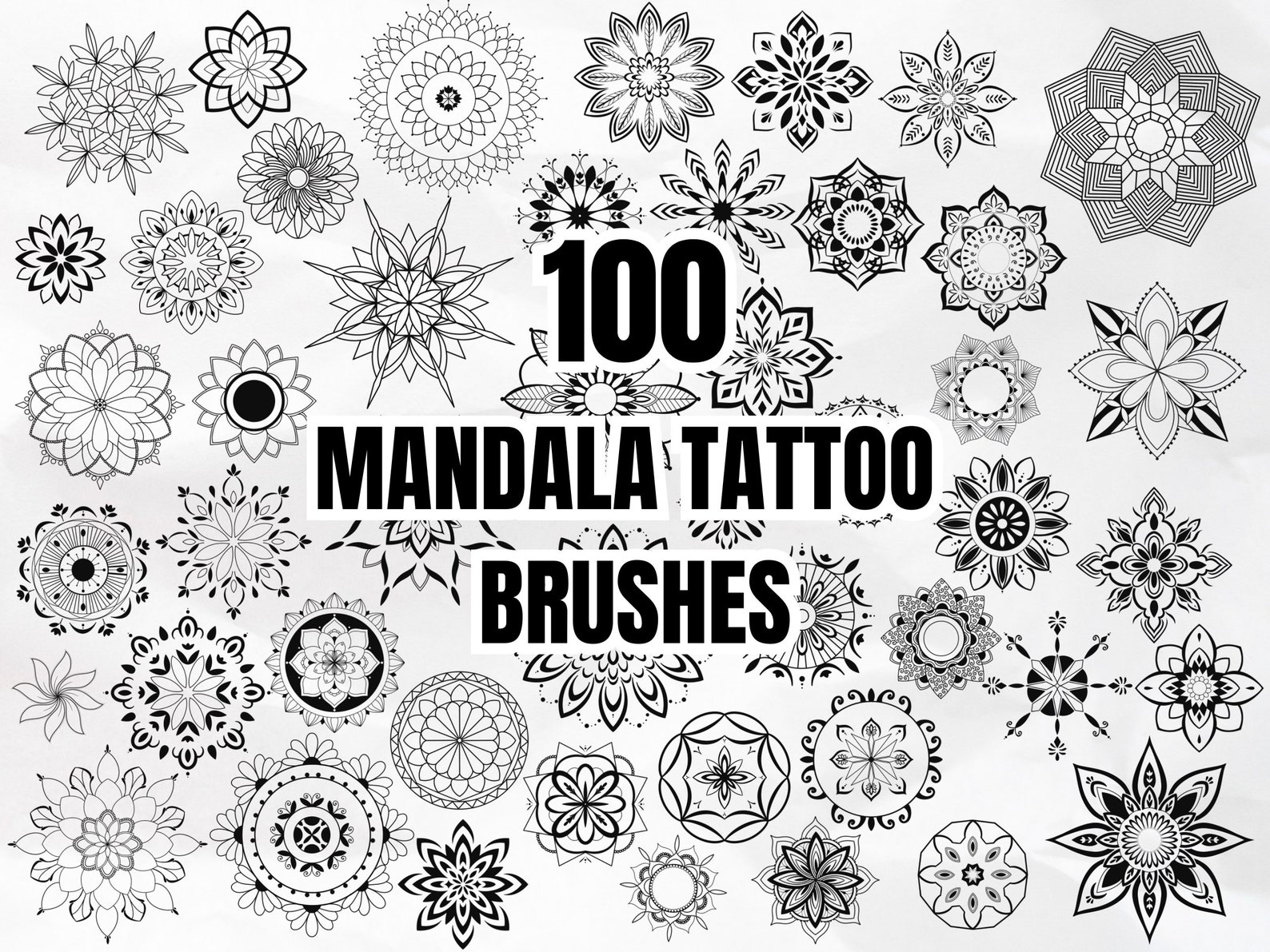 100 Mandala Tattoo Stamps: Procreate Brush Set (digital Download) - Etsy