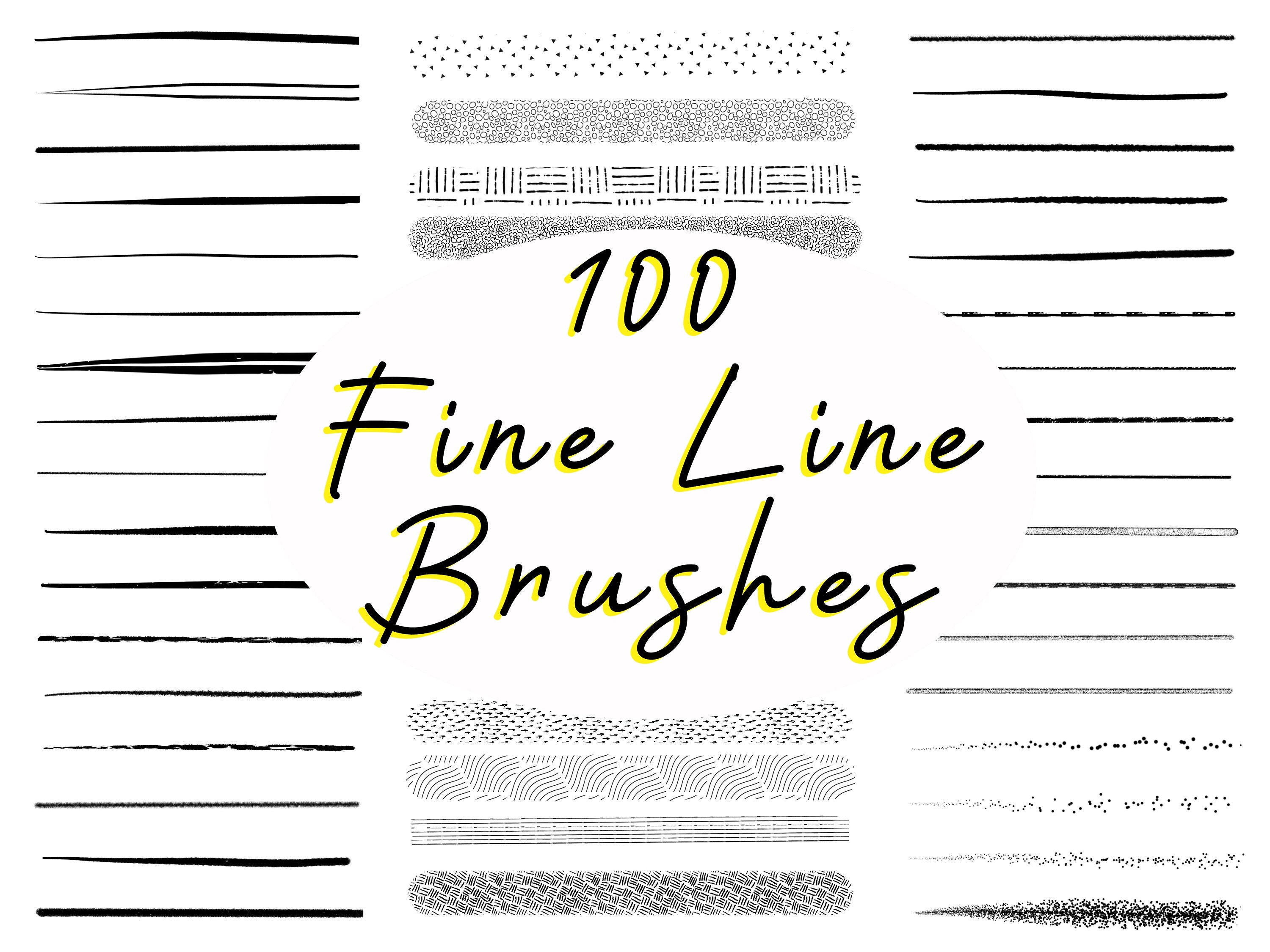 100 Fine Line Brushes for Procreate (digital Download) - Etsy