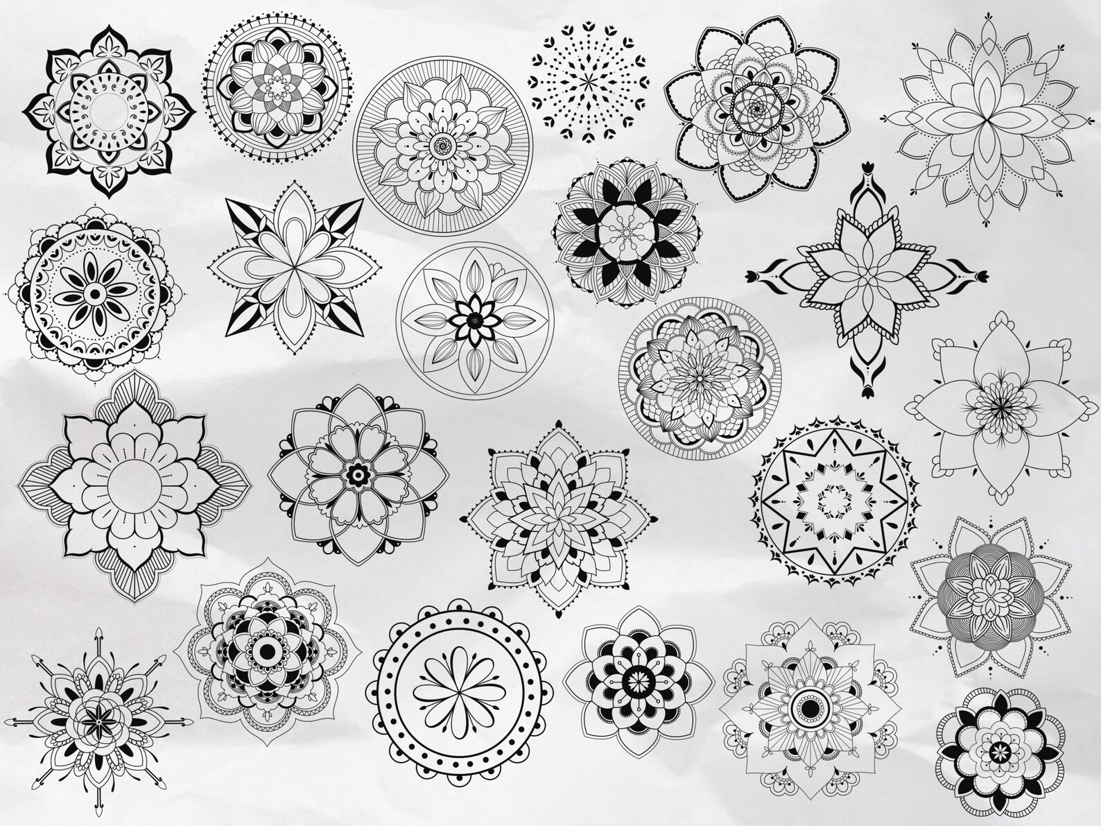100 Mandala Tattoo Stamps: Procreate Brush Set (digital Download) - Etsy