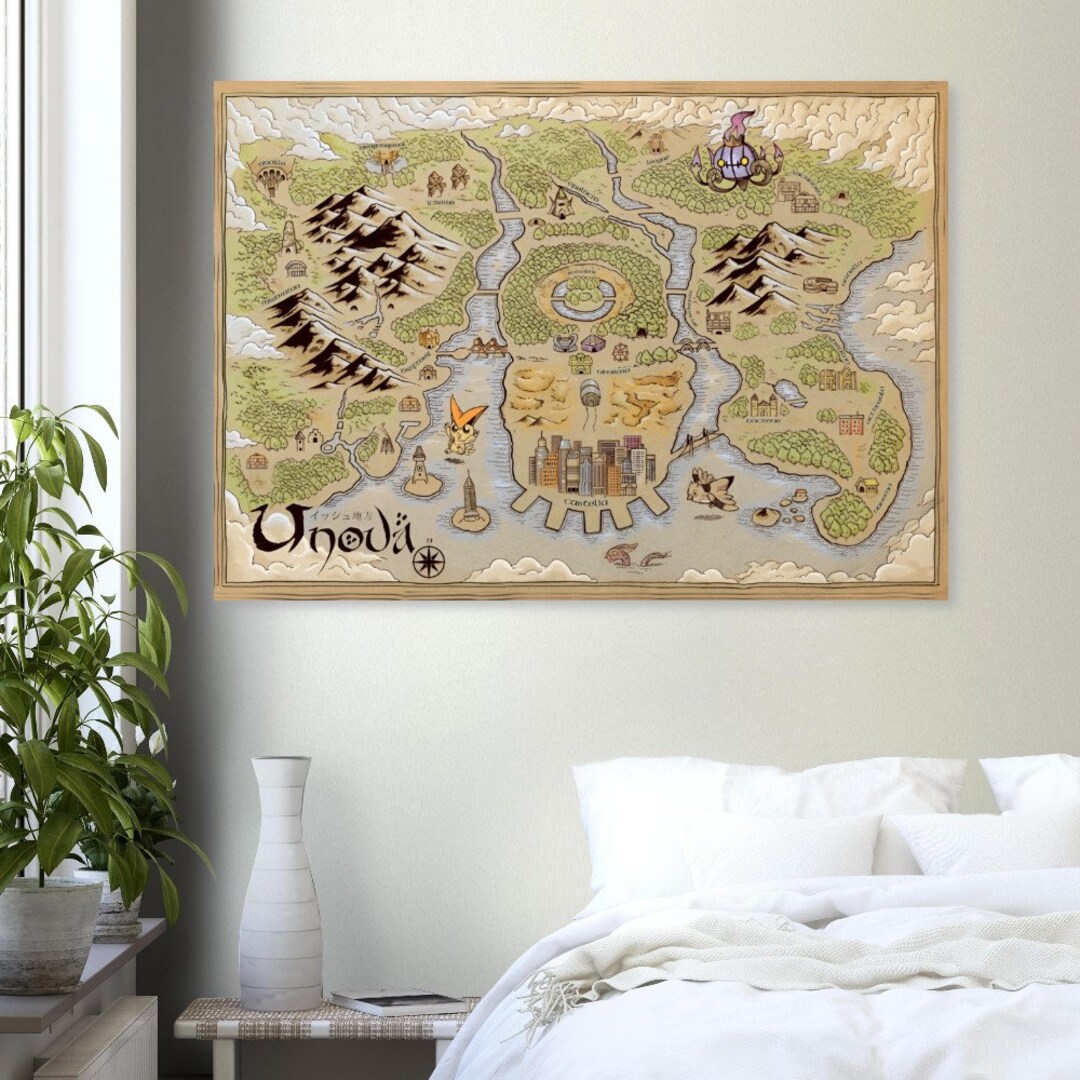 Pokemon UNOVA Region LOTR Inspire Wall Map - Classic Matte Paper Poster ...