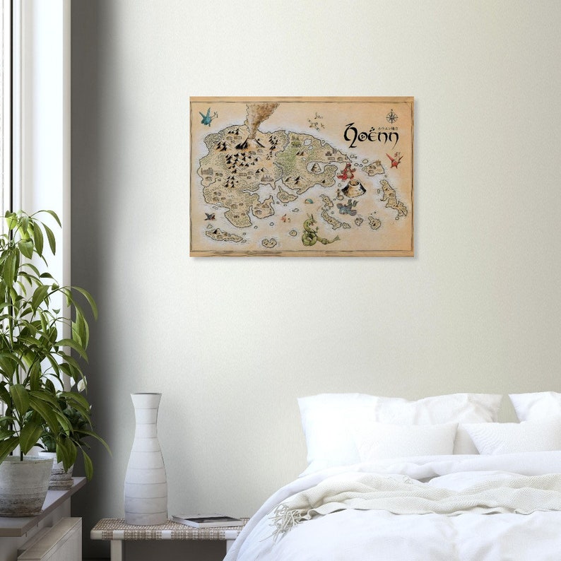 Pokemon HOENN Region LOTR Inspire Wall Map Classic Matte Paper Poster ...