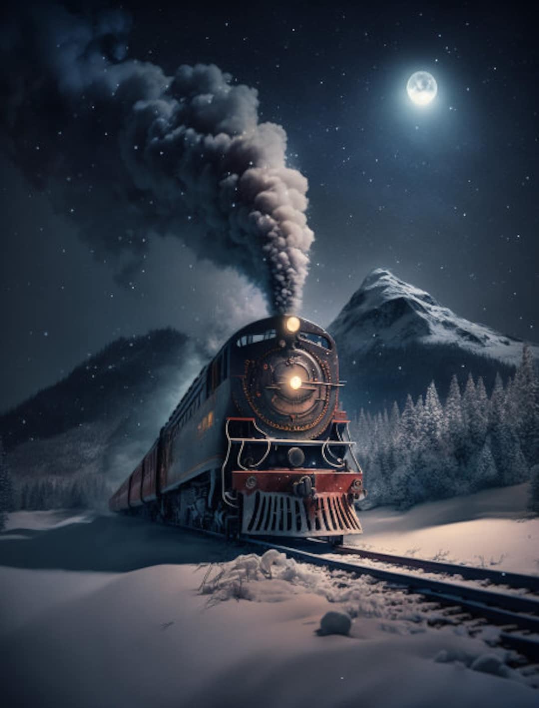 Digital Print - the Christmas Polar Express - Etsy