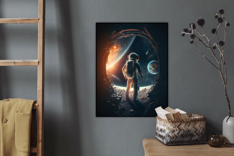 Digital Print - Astronaut in Open Space - Etsy