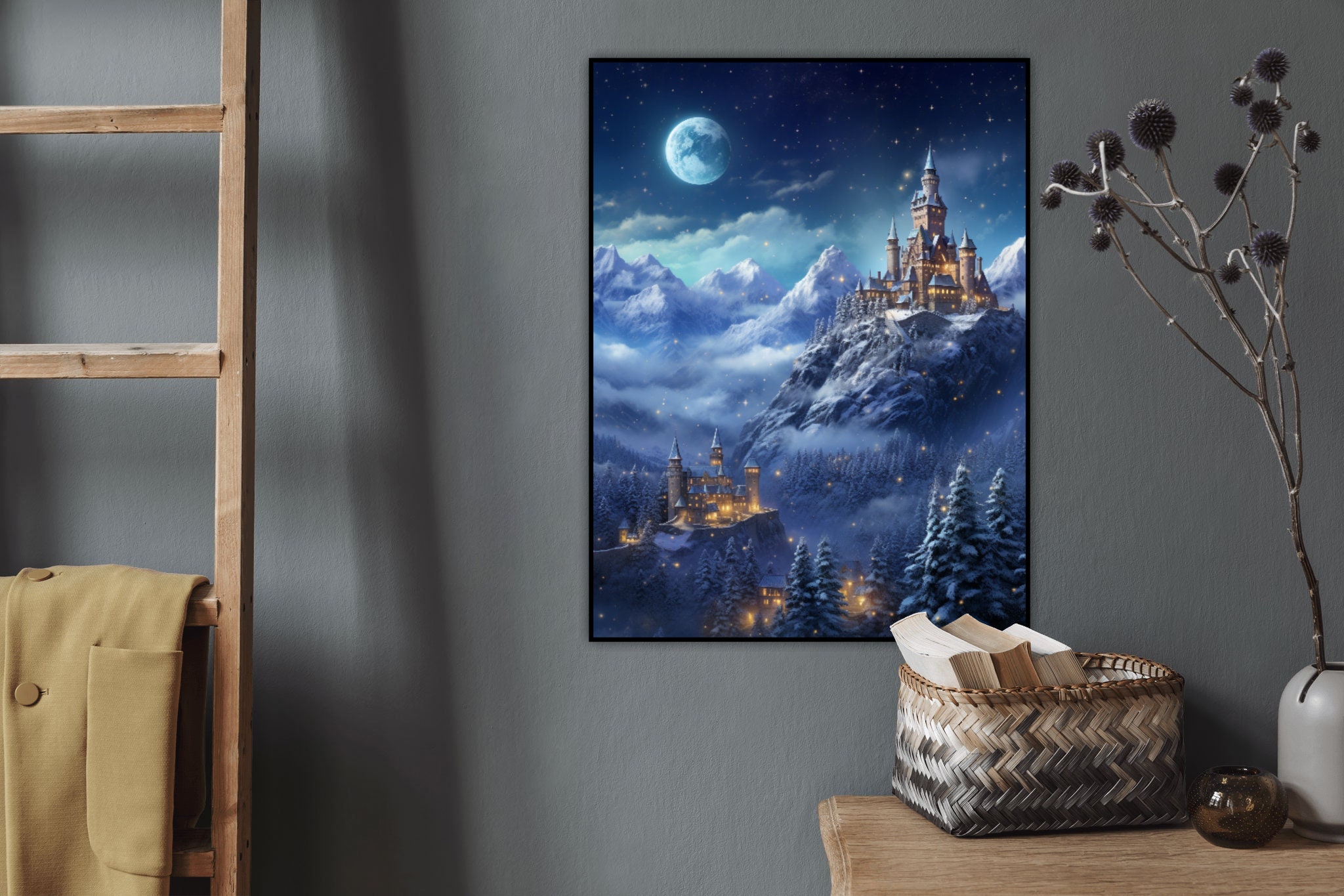 Digital Print - Castle Moonlight - Etsy