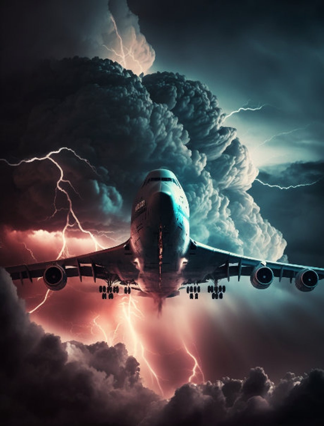 Digital Print - Airplane Thunder Flight - Etsy