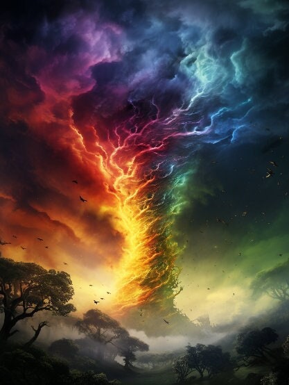 Digital Print - Color Tornado - Etsy