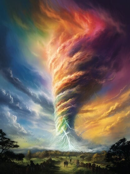 Digital Print - Colorful Tornado - Etsy