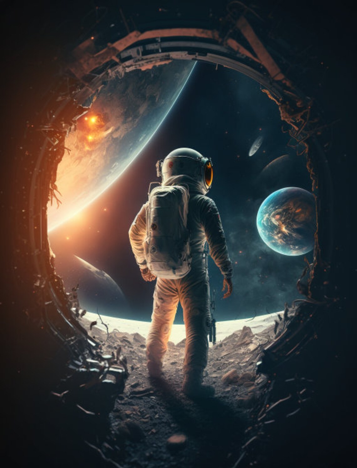 Digital Print - Astronaut in Open Space - Etsy