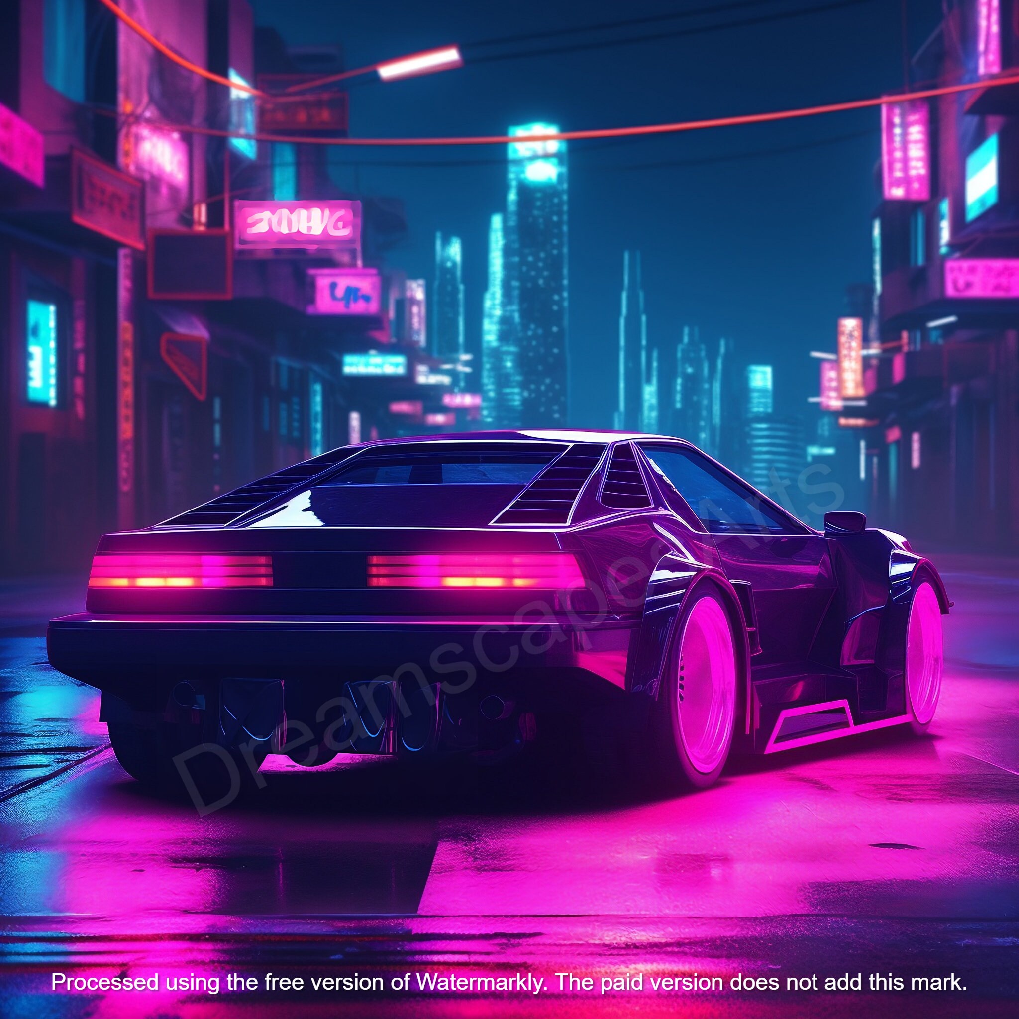 Printable Poster Wall Art Neon Color Car - Etsy