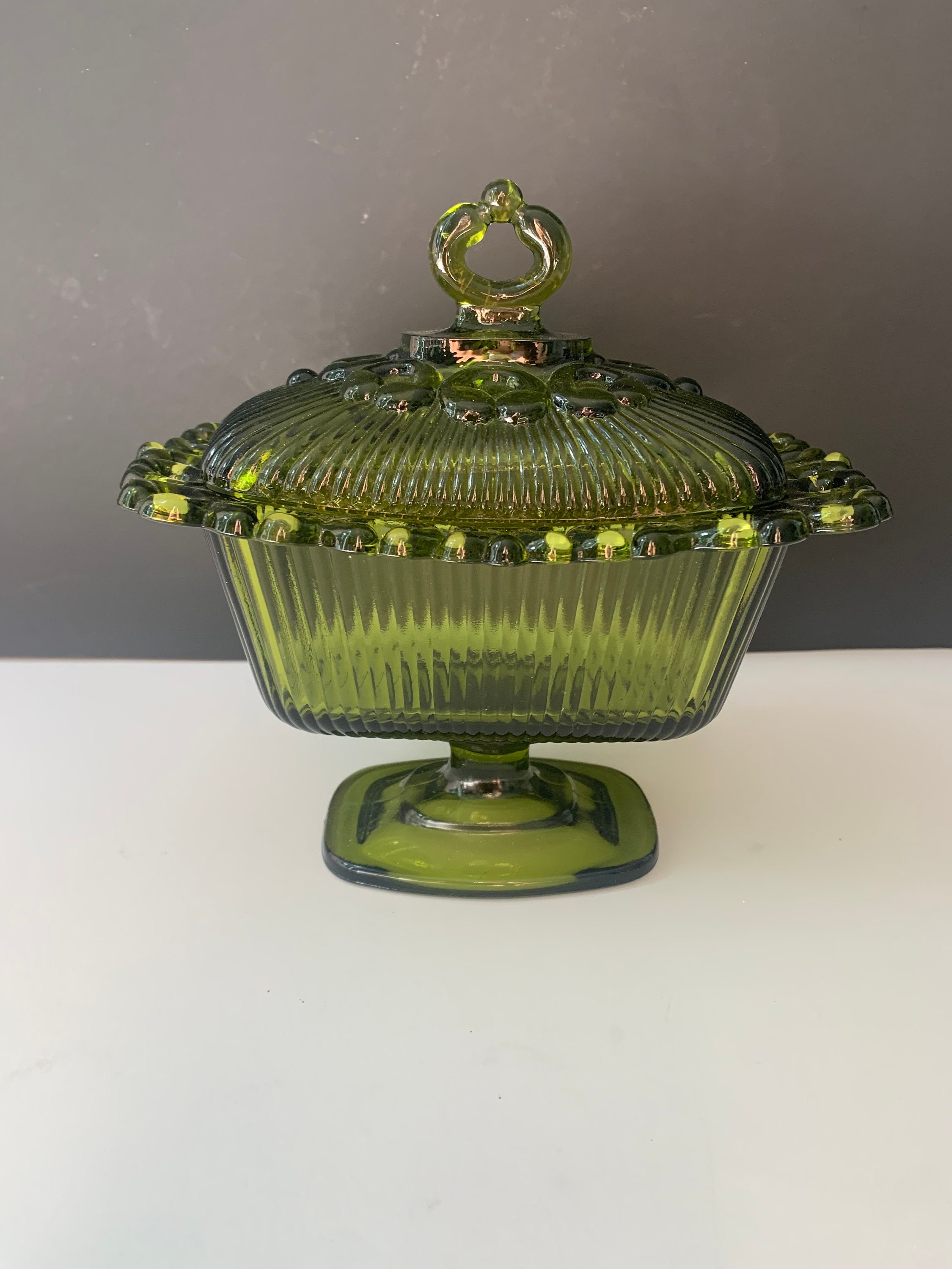 Indiana Glass Candy Dish - Etsy