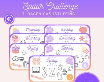 Digital 12 Maanden spaar challenge voor A6 Budget binder. Budget ...