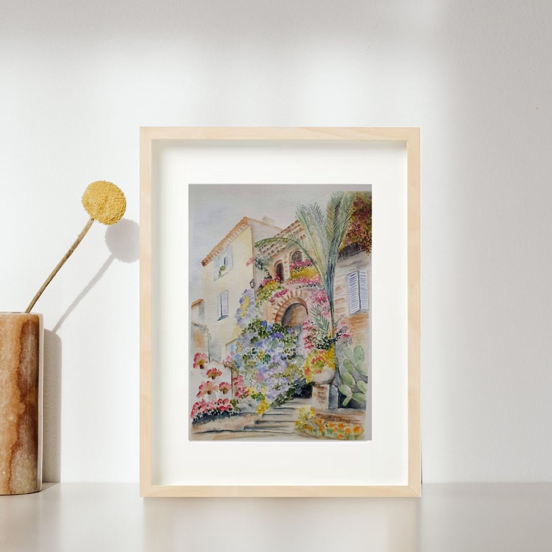 Limited Edition Print, Fine Art Print Houses of Bormes Les Mimosas ...