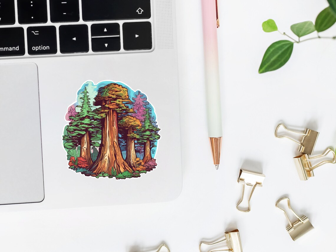 Trippy Tree Vinyl Sticker • Psychedelic Forest Nature Decal ...