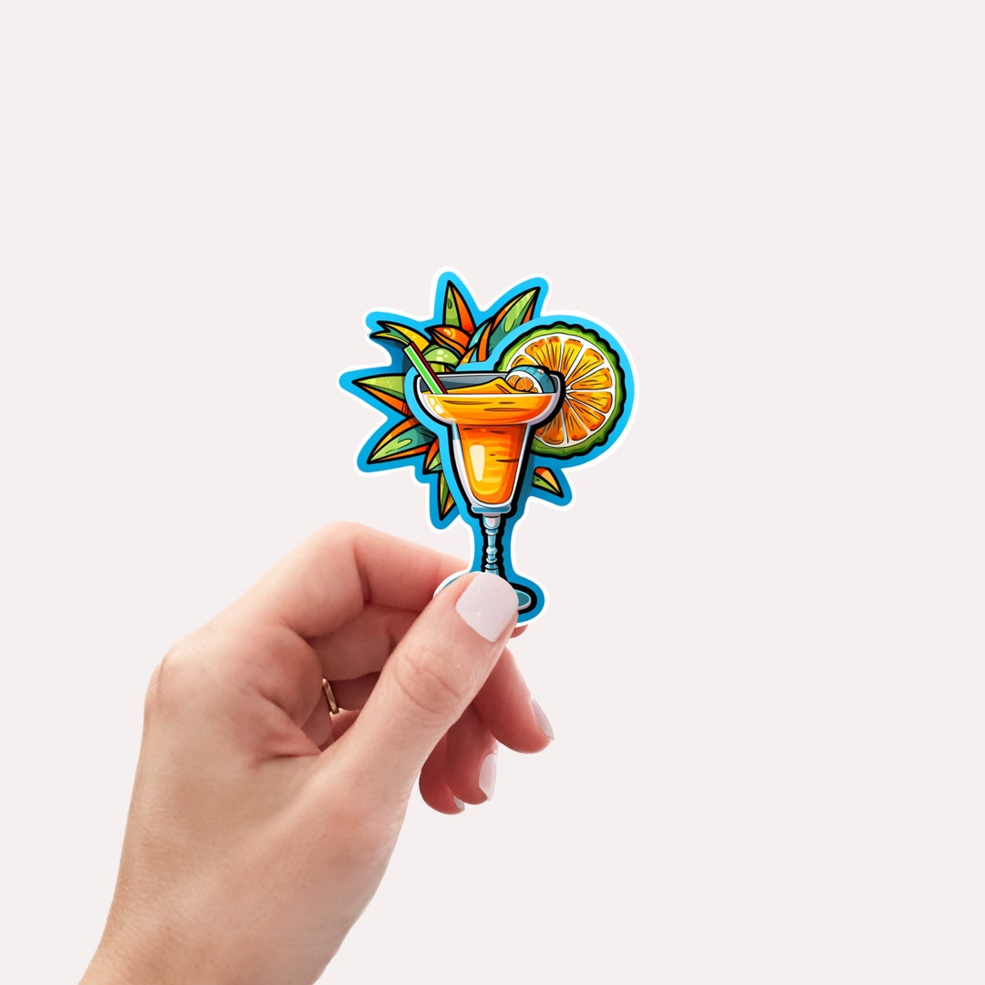 Vinyl Stickers Refreshing Cocktail Delight Colorful Sticker - Etsy